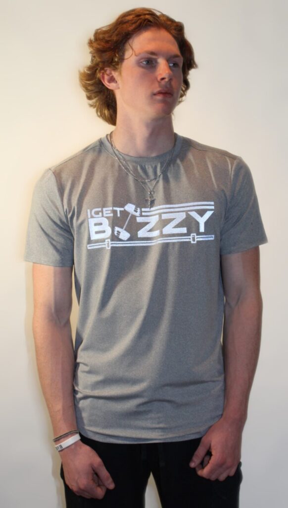 Dark Gray Chest Logo Reflector “I Get Bizzy” T-Shirt – I Get Bizzy